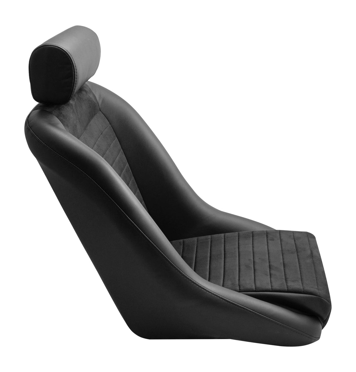 Retro Classic Vintage Racing Bucket Seats Black MICROSUEDE W Sliders ...