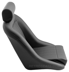 Retro Classic Vintage Racing Bucket Seats Black Perforated With Slider ...