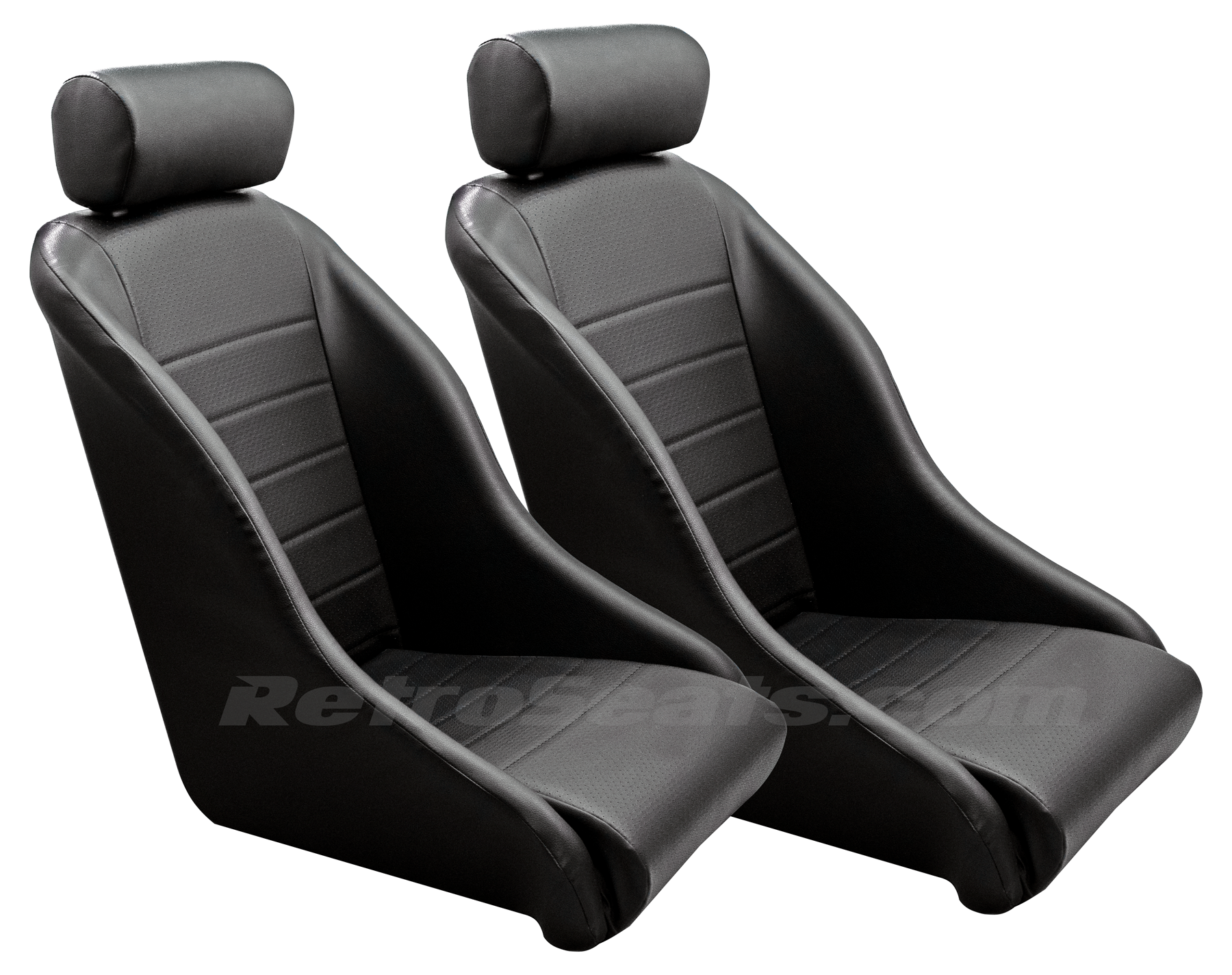 67912R Retro Classic Vintage Racing Bucket Seats | (PVC / Non-Perforat ...