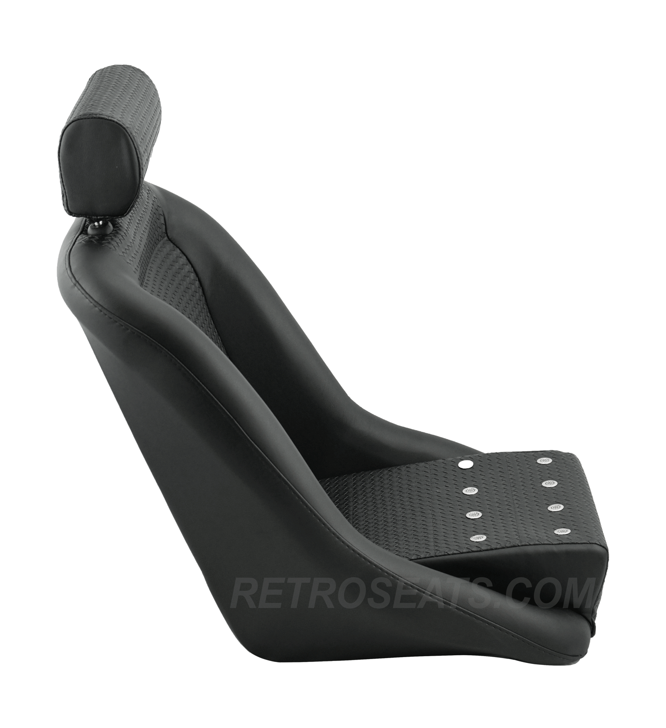 Retro Classic Vintage Racing Bucket Seats Black Basketweave W Sliders ...