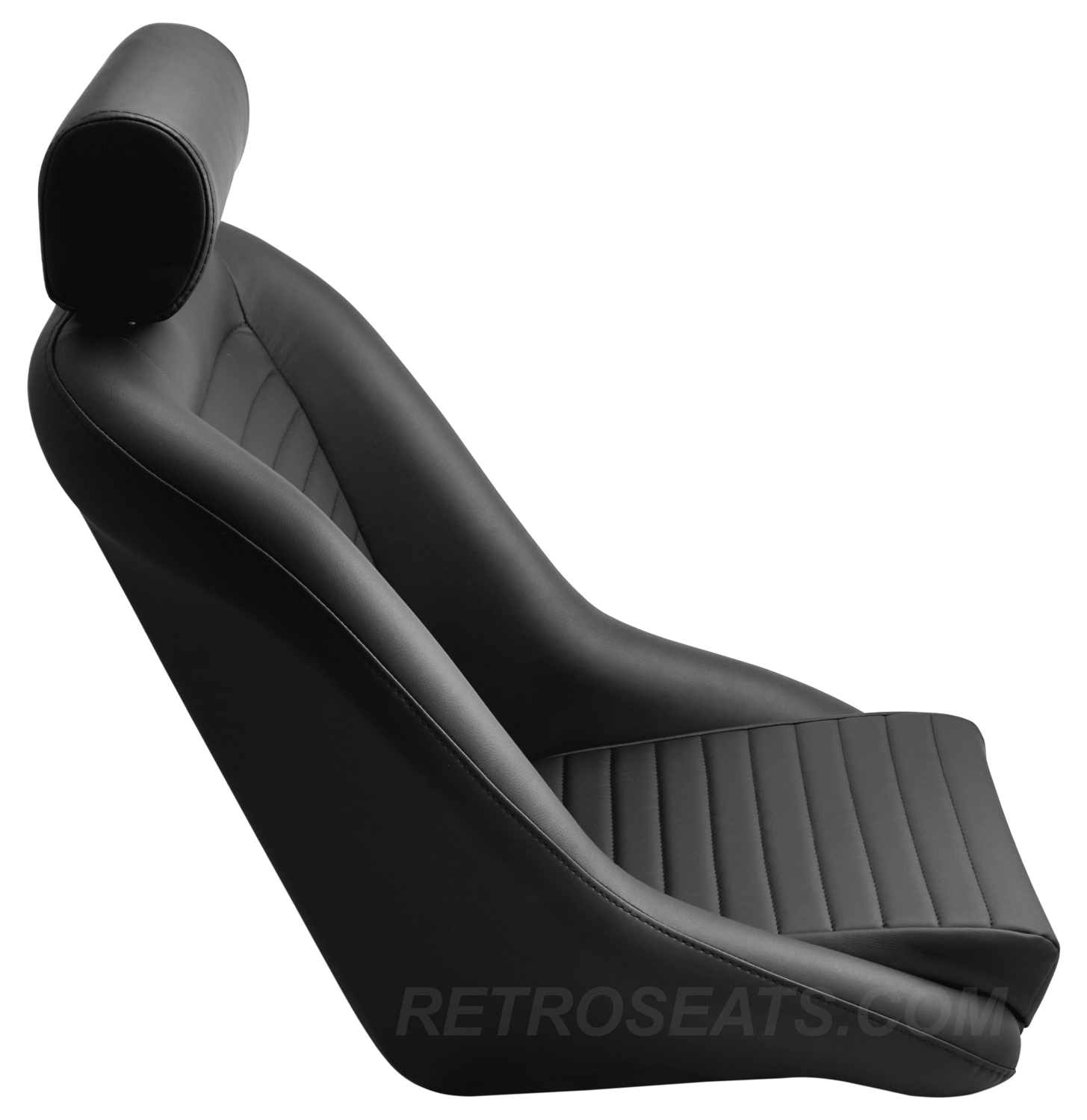 Retro Classic Vintage Racing Bucket Seats Black ALL PVC W Sliders (PAI ...